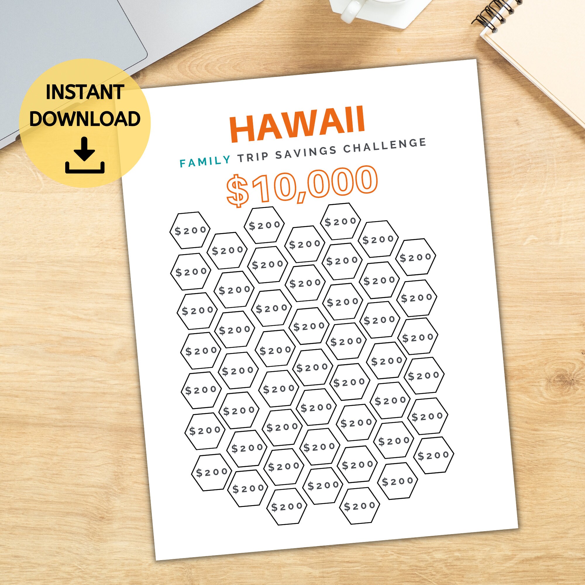 Hawaii Family Vacation Savings Printable Vacation Savings - Etsy