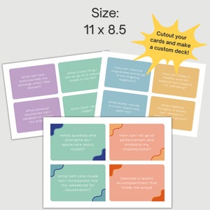 Self Care Activity Cards, Affirmation Cards, Journal Prompt Cards ...