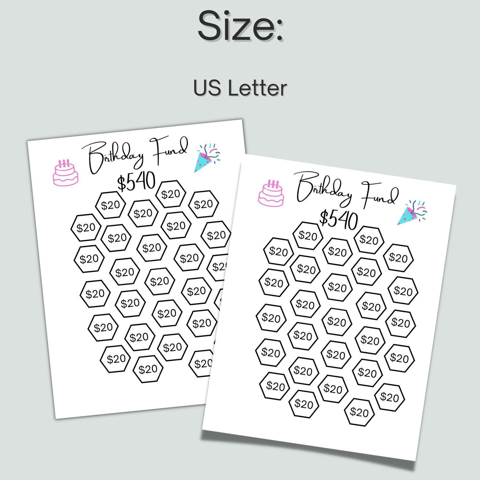 Birthday Savings Fund Tracker Printable Savings Tracker | Etsy