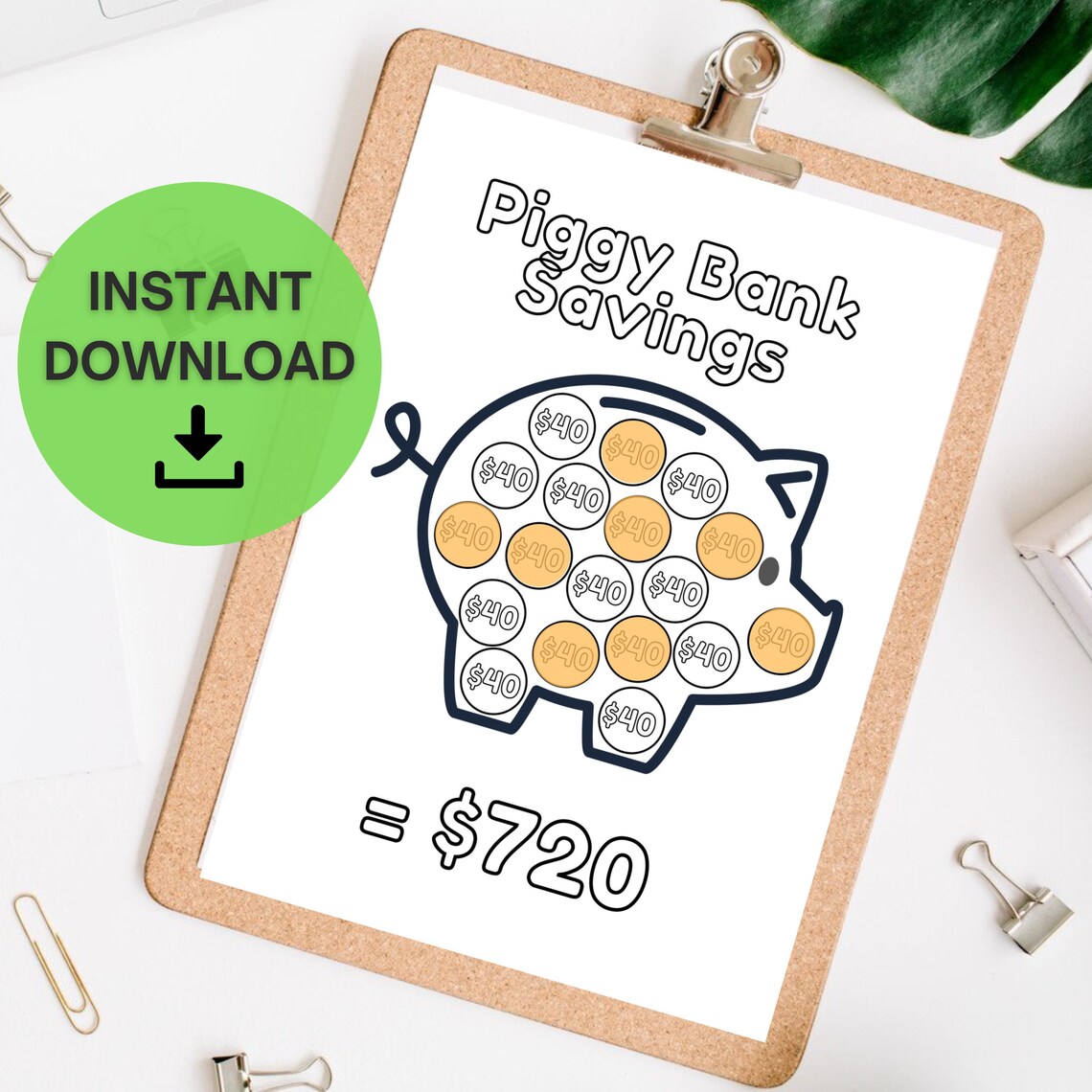 Piggy Bank Savings Tracker Printable Money Savings Challenge | Etsy