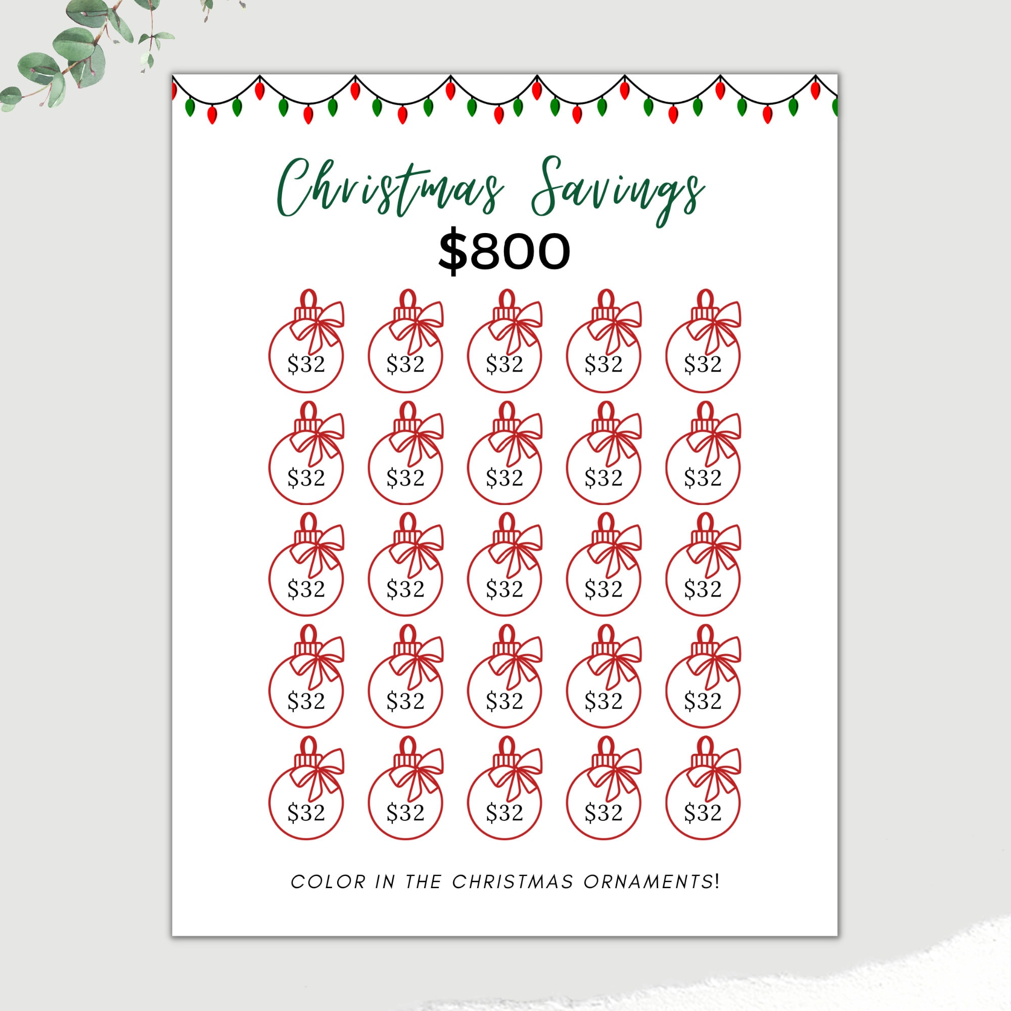 Christmas Savings Challenge, Christmas Funds, Christmas Savings Goal ...