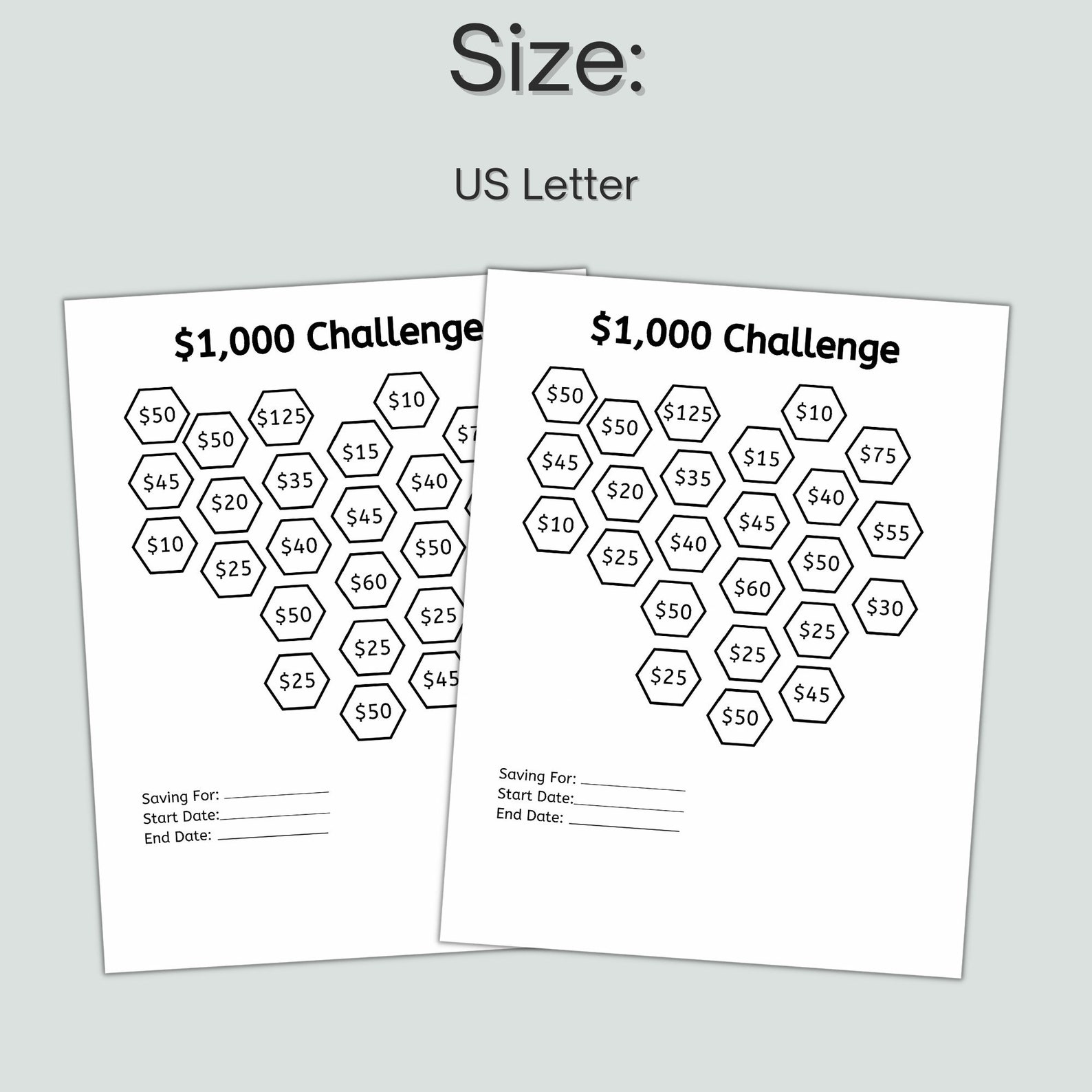 1000 Savings Challenge Printable, Money Savings Challenge, Emergency ...