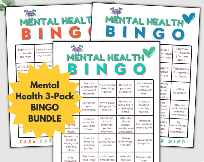 Health & Wellness BINGO Challenge Printable Activity Wellness BINGO Cards Monthly Health ...