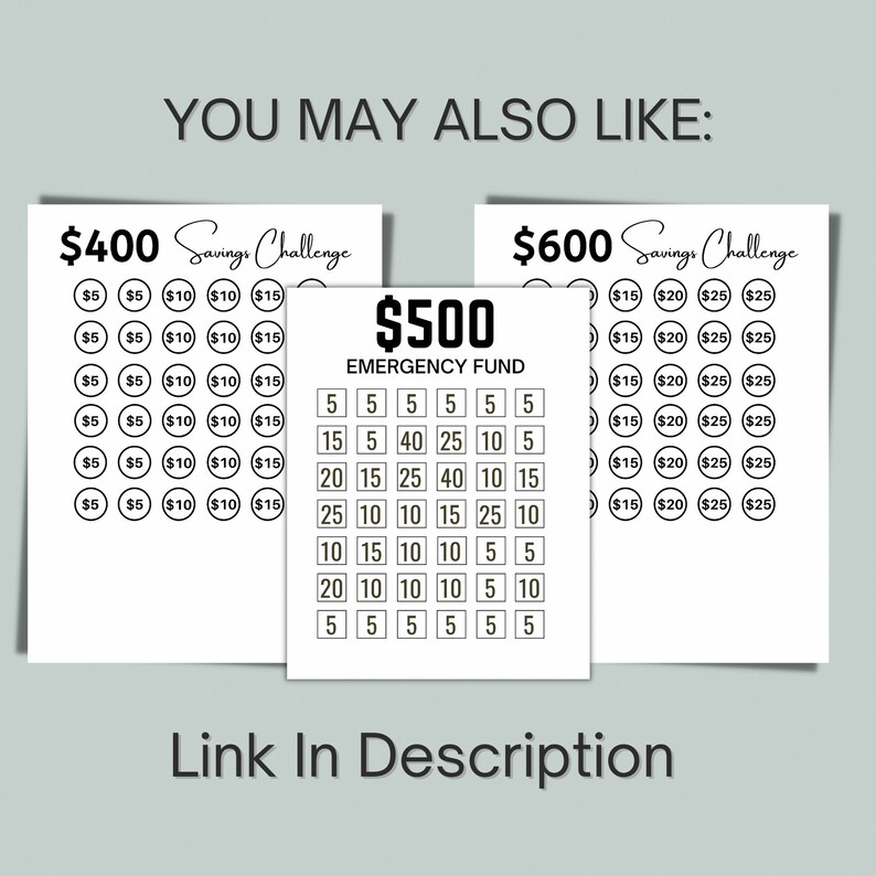 30 Dollar Bill Challenge Printable, Money Saving Challenge, Emergency ...