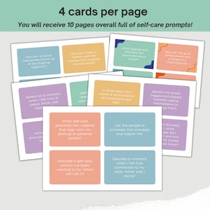 Self Care Activity Cards, Affirmation Cards, Journal Prompt Cards ...