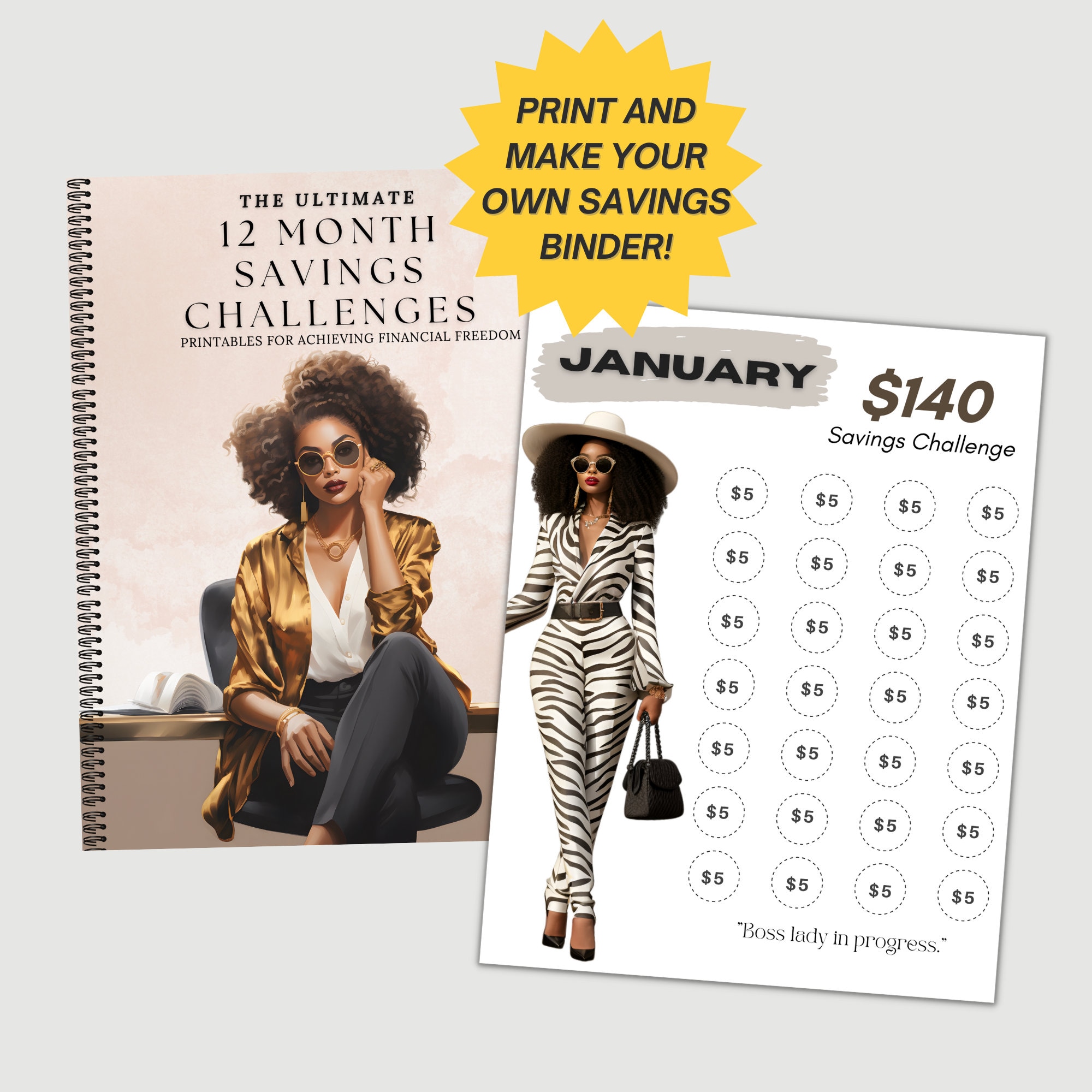 12 Month Savings Challenge, Black Girl Savings, Travel Savings, Savings ...