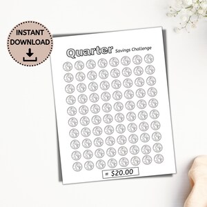 Quarter Savings Challenge Printable Savings Challenge - Etsy UK