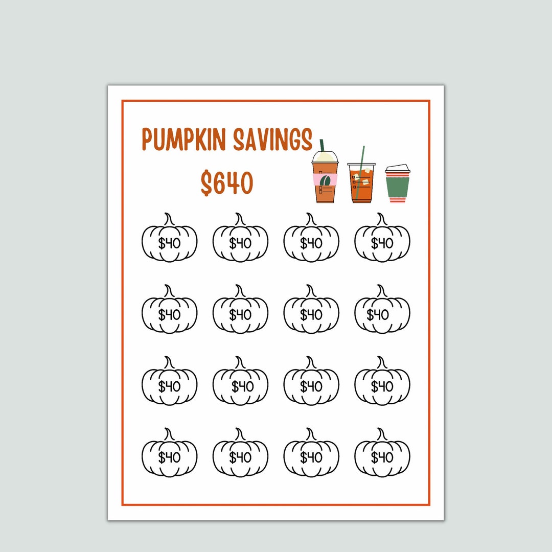 Halloween Pumpkin Savings Printable, Fall Savings Challenge, Fall ...