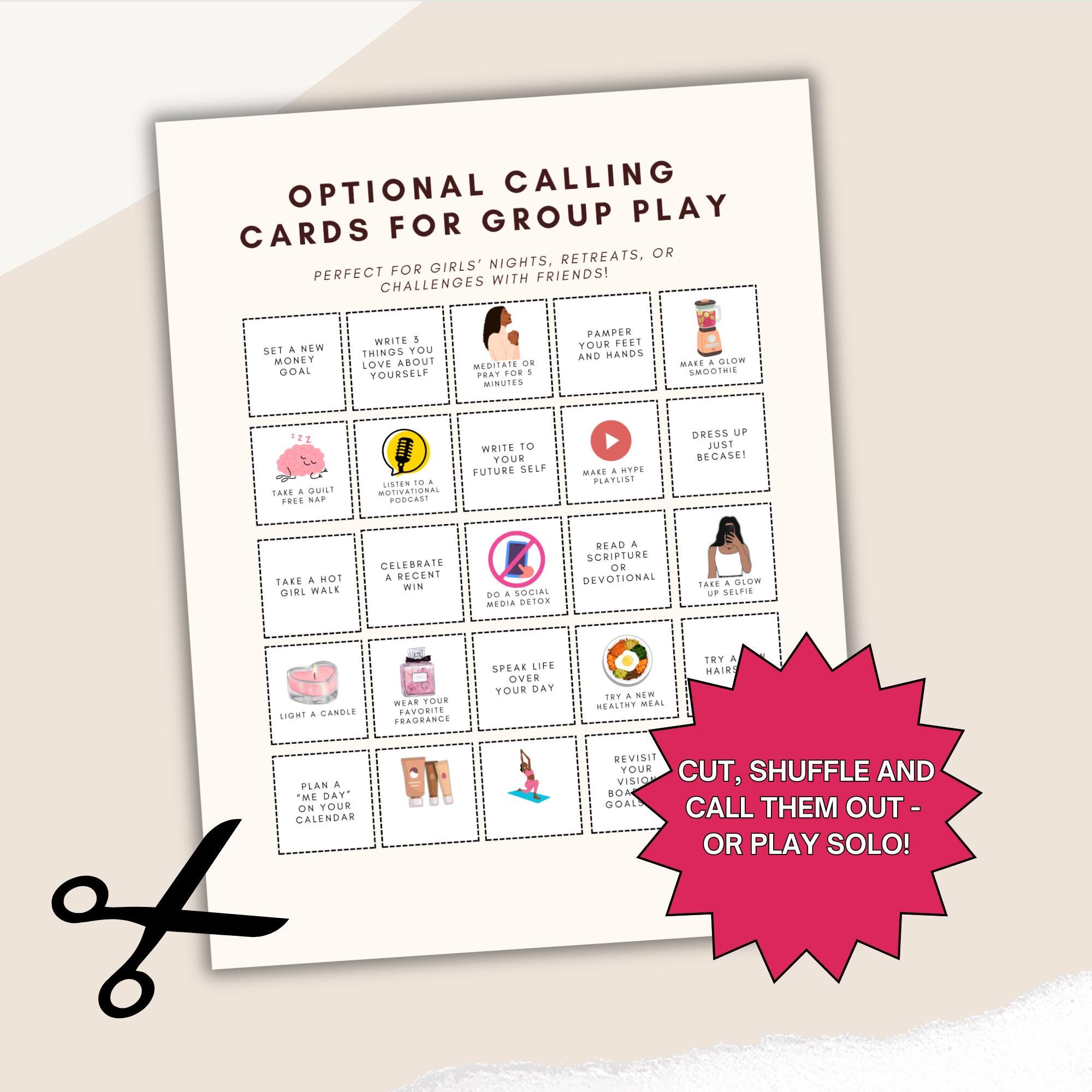 Glow-up Bingo, Self Care Bingo, 30 Self-care Bingo Cards, Self Care ...