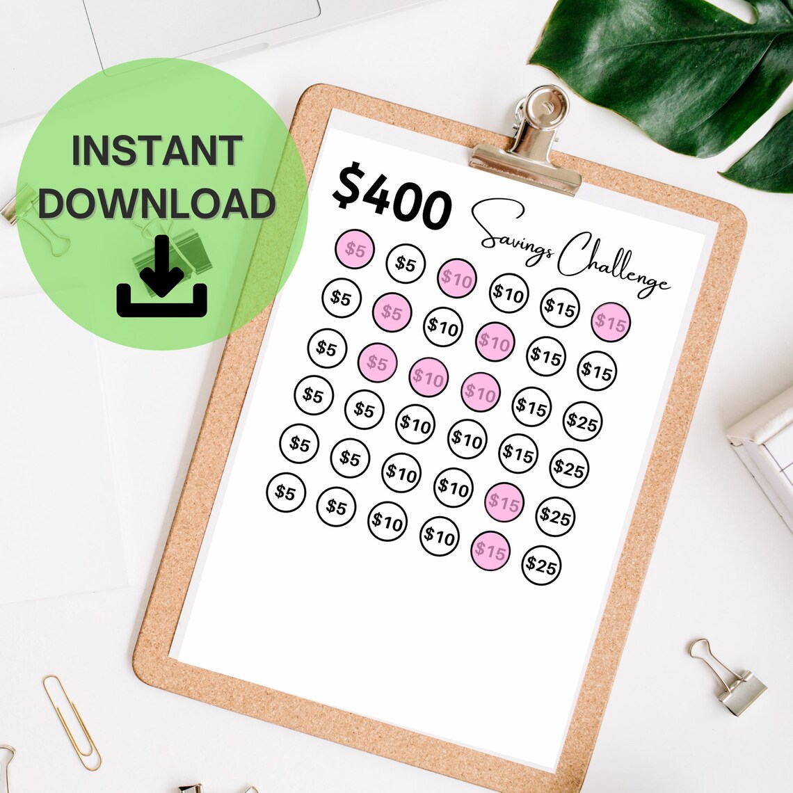 400 Money Savings Challenge Printable Savings Tracker - Etsy