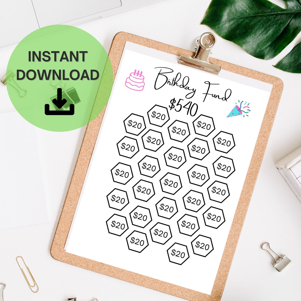 Birthday Savings Fund Tracker Printable Savings Tracker | Etsy