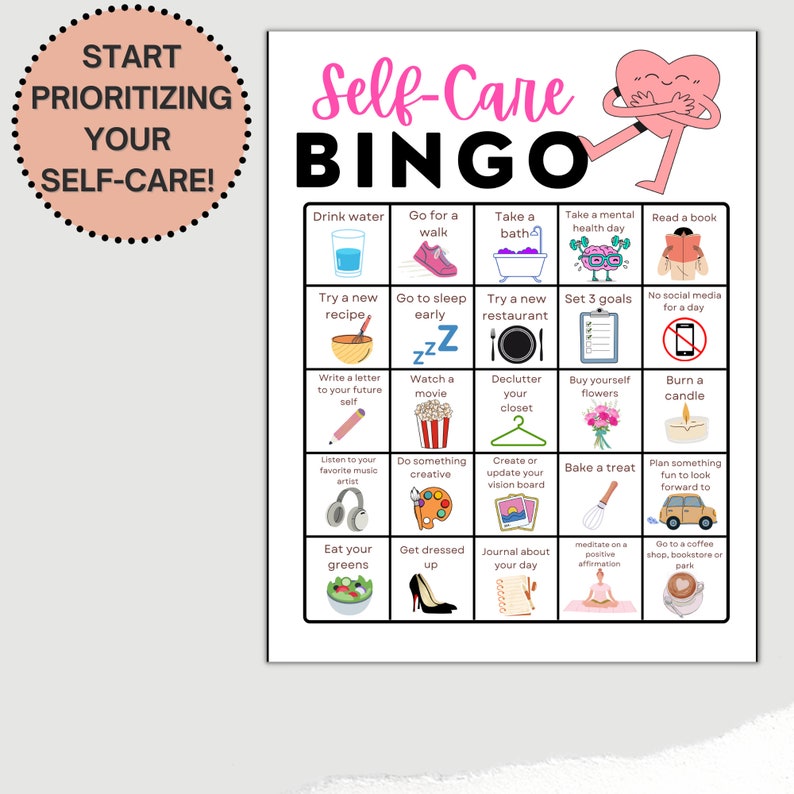 Self-care Bingo, Self Care Printable, Self Care Digital Download ...