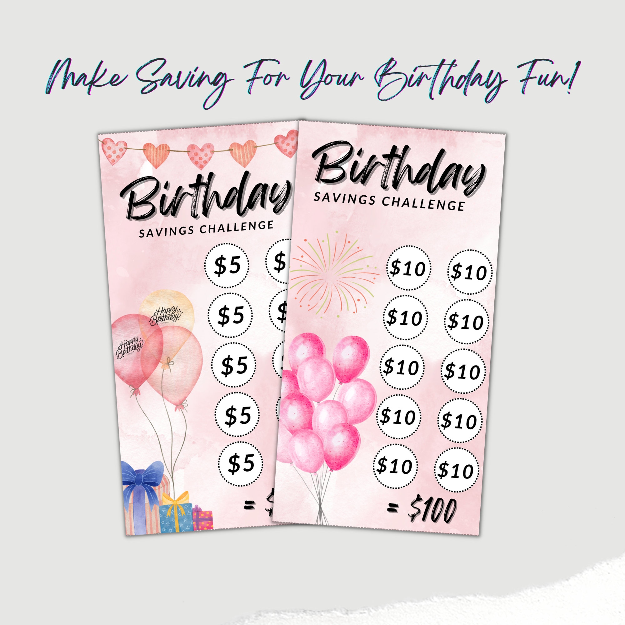 Birthday Savings Challenge, Birthday Tracker A6, A6 Cash Envelopes ...