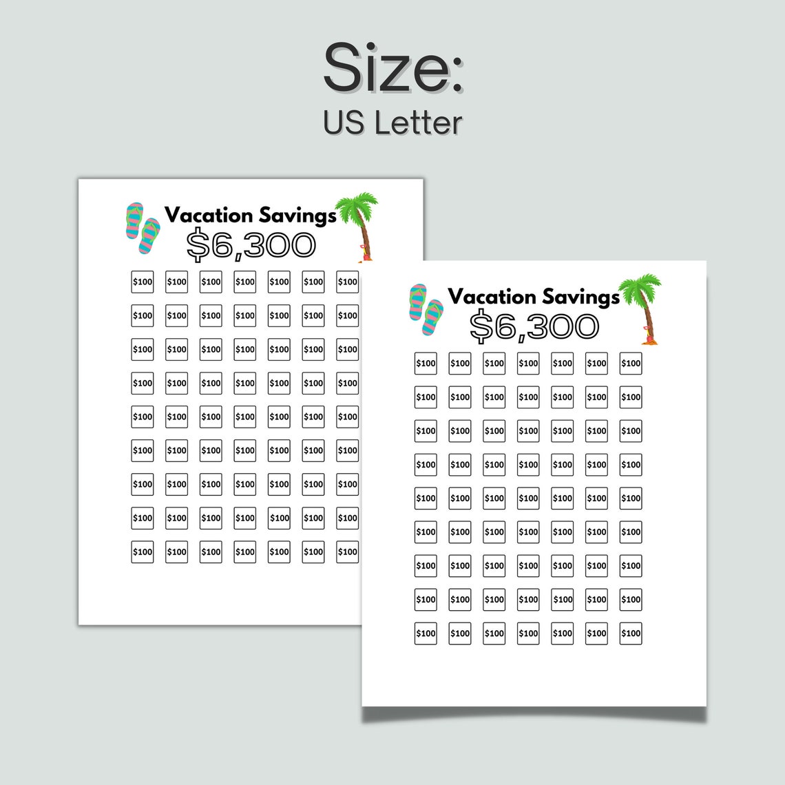 Vacation Fund Savings Tracker Printable, Vacation Savings, Sinking ...