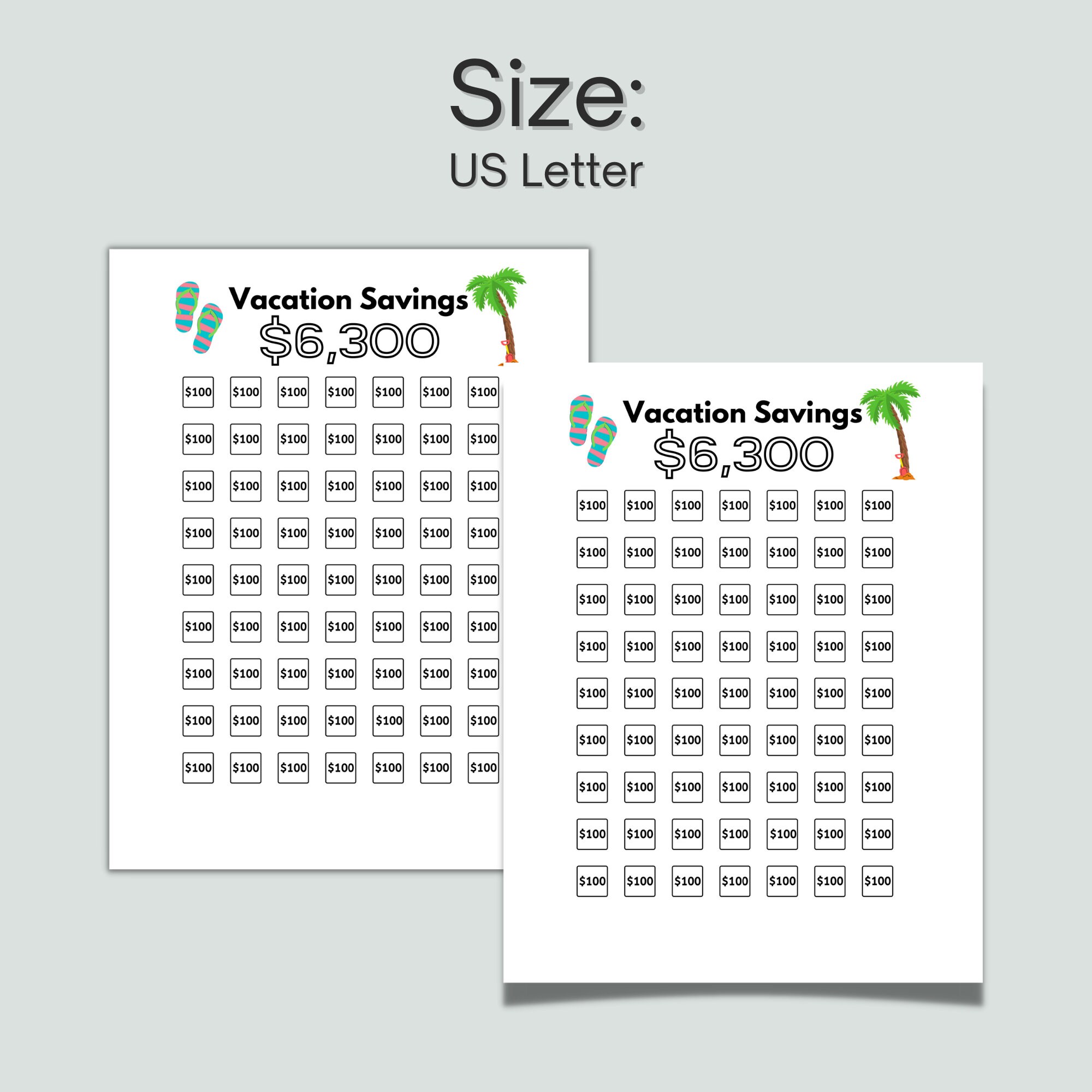 Vacation Fund Savings Tracker Printable, Vacation Savings, Sinking ...