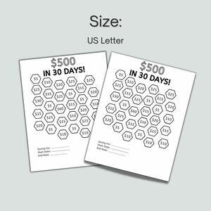 Money Saving Challenge Printable, Save 500 in 30 Days, Savings ...