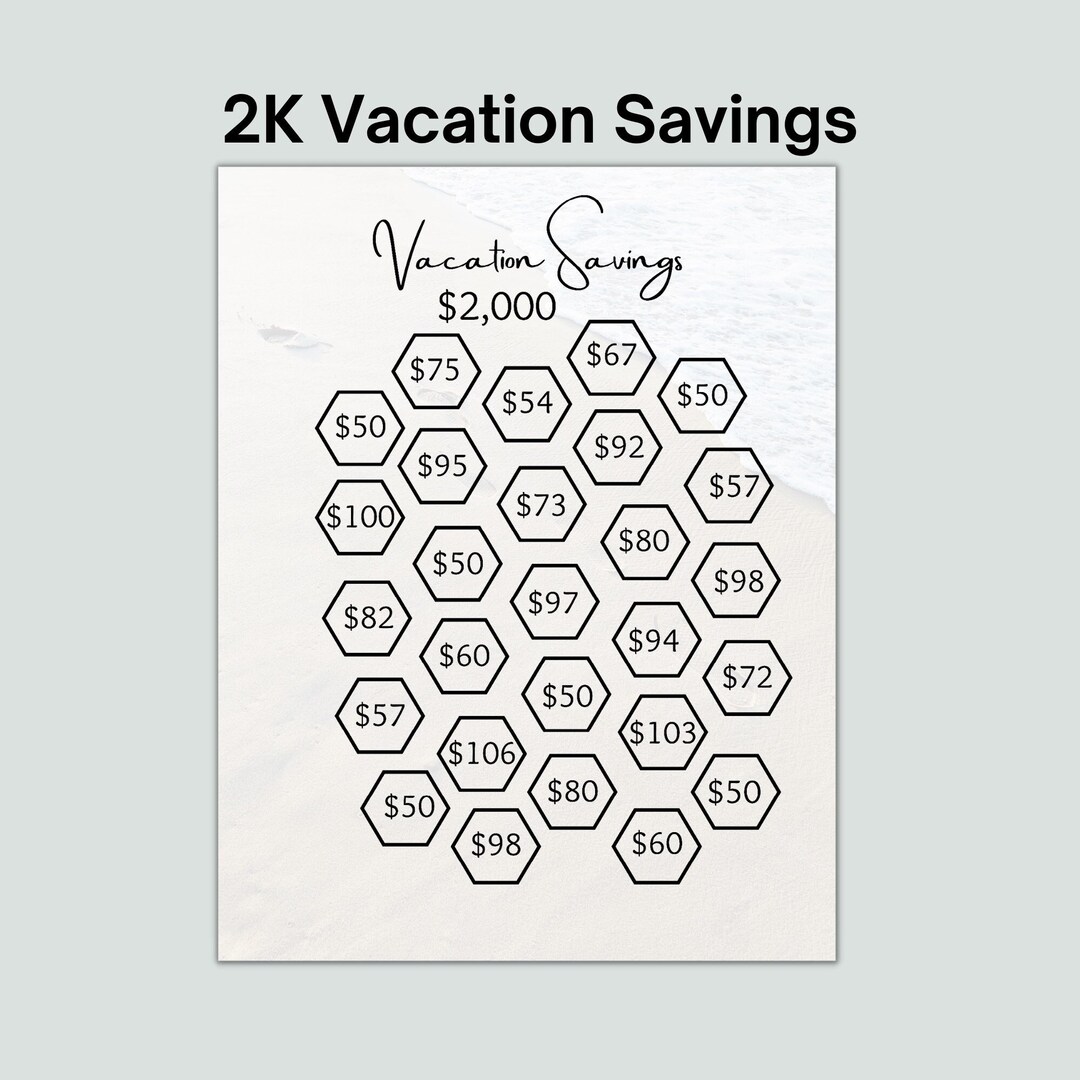 Vacation Fund Saving Printable, Money Saving Challenge, Emergency Fund ...