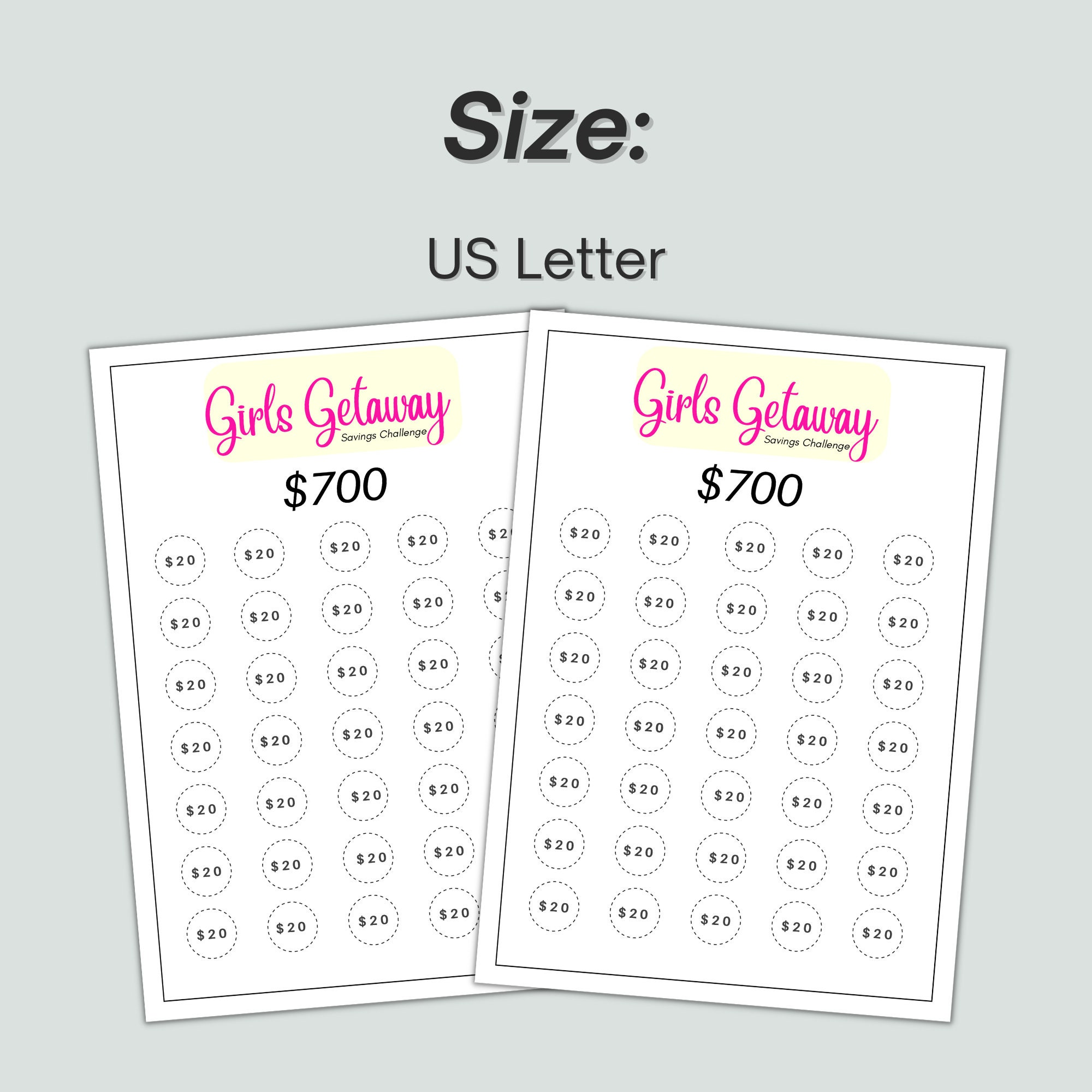 Girls Getaway Vacation Savings Challenge, Savings, Save 700, Money ...