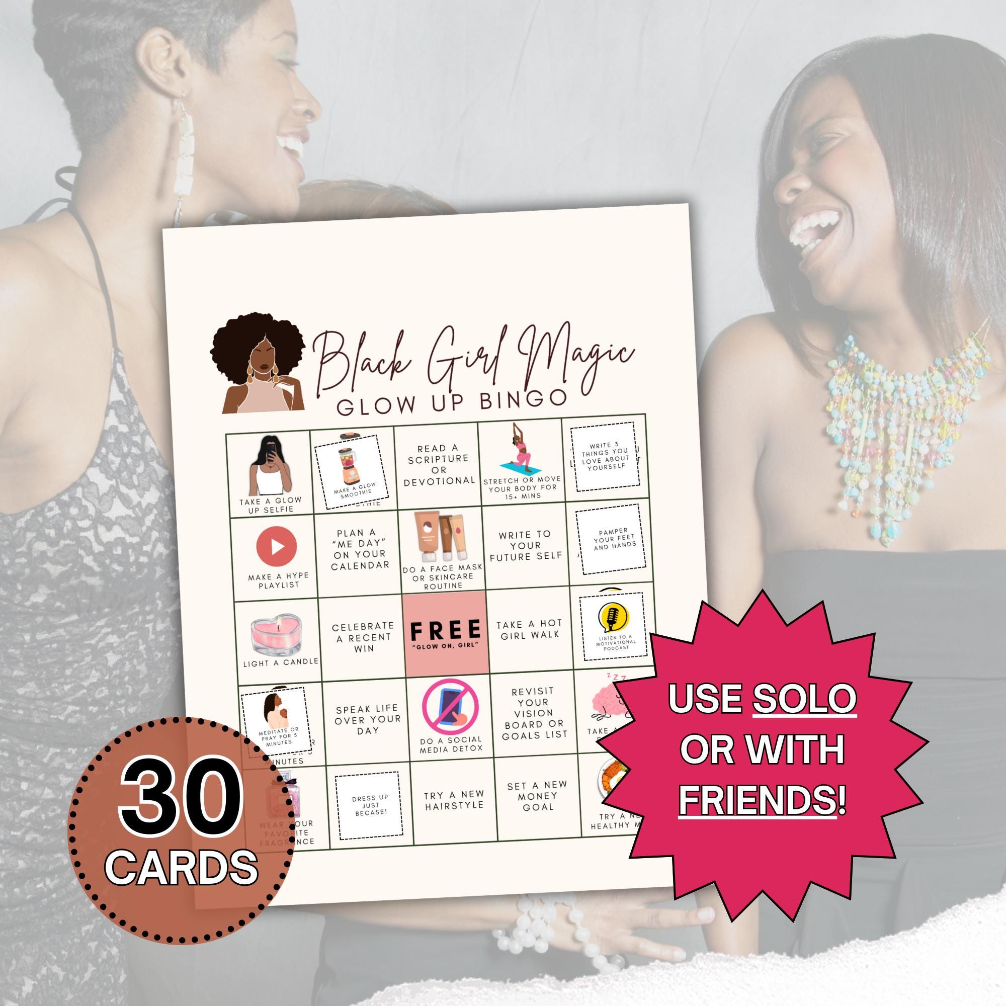 Glow-up Bingo, Self Care Bingo, 30 Self-care Bingo Cards, Self Care ...