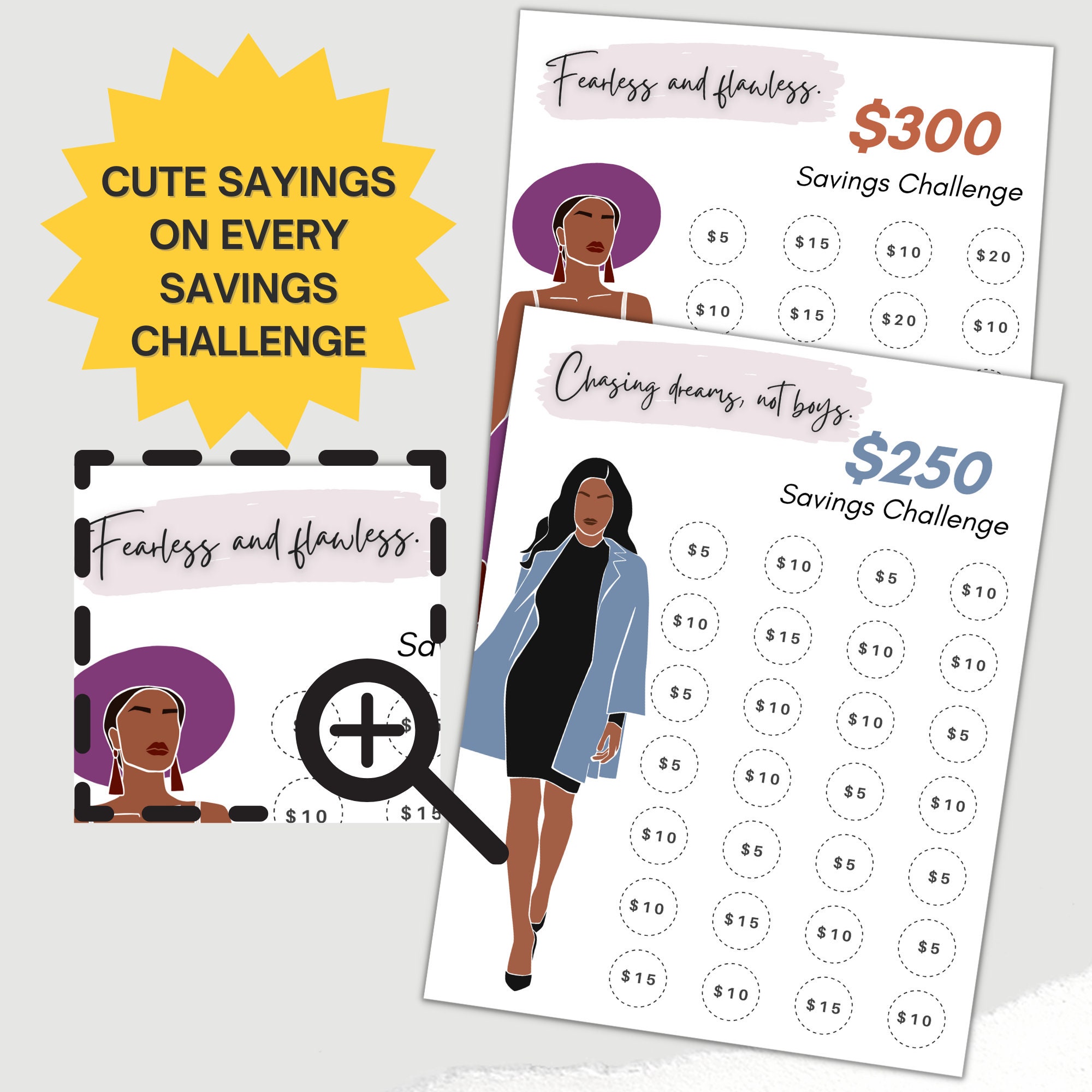 Black Girl Savings, Black Girl Planner, Challenge Bundle, Sinking Funds ...