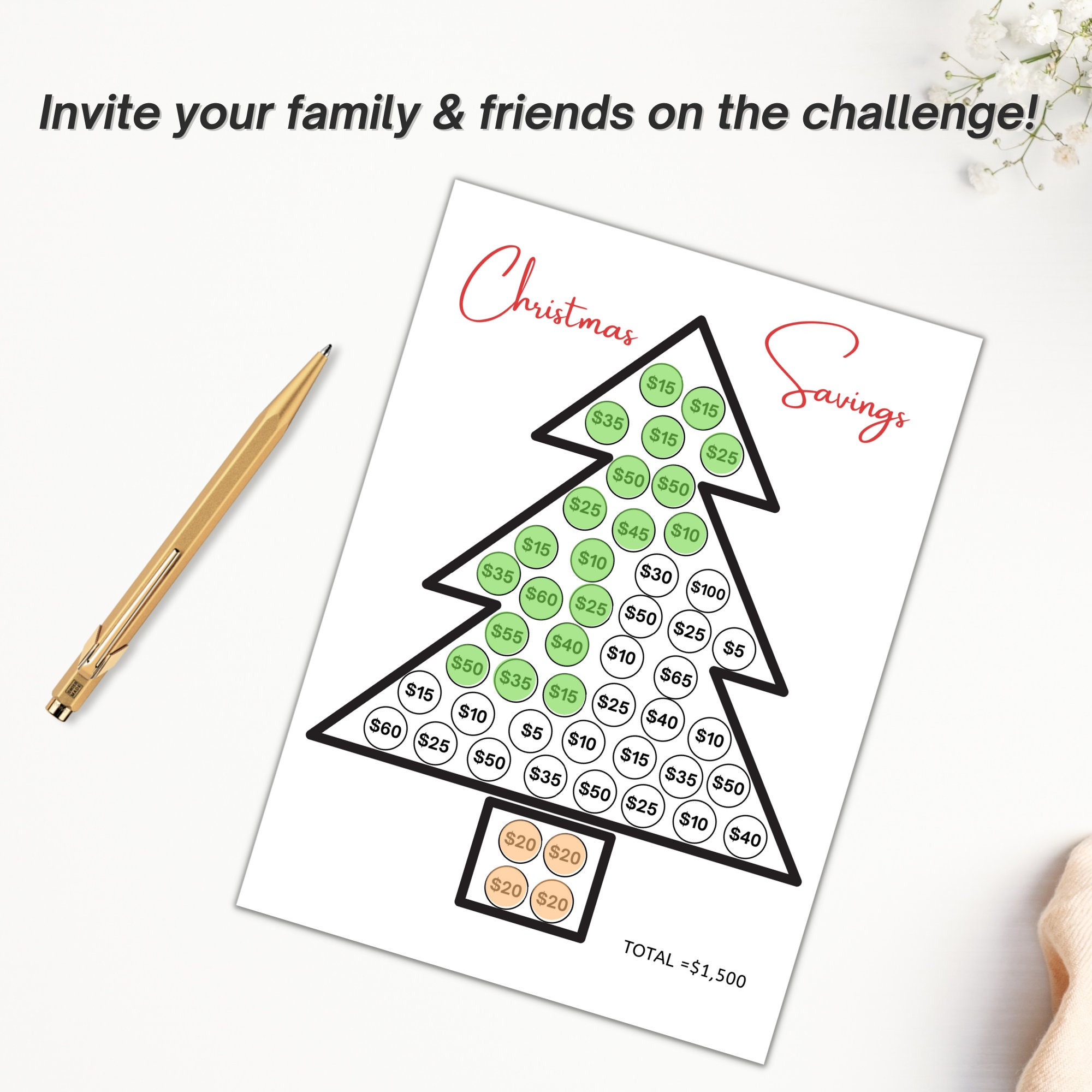 Christmas Savings Challenge, Christmas Funds, Christmas Savings Goal ...
