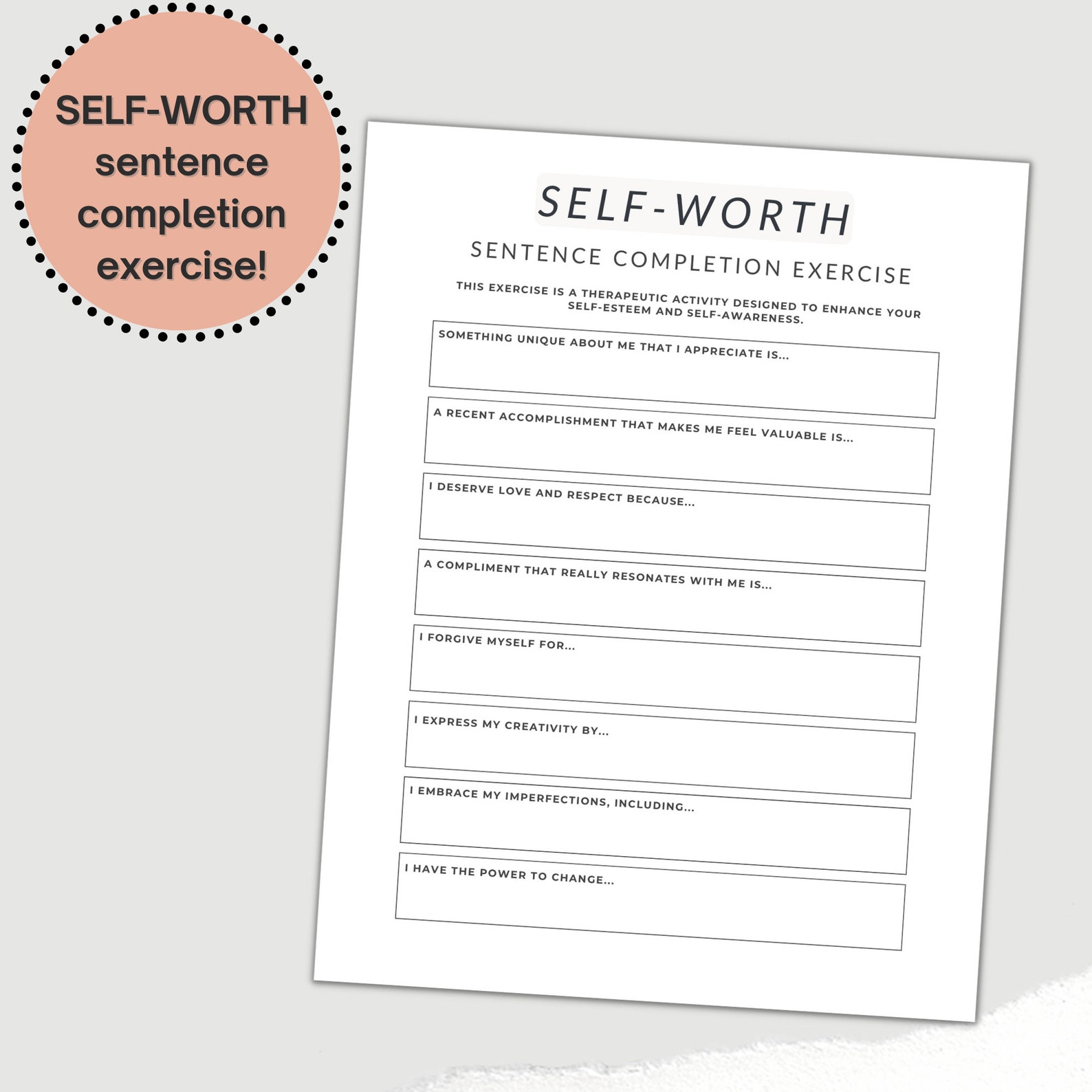 Self Esteem Worksheets, Self Love Planner, Therapy Planner, Self ...