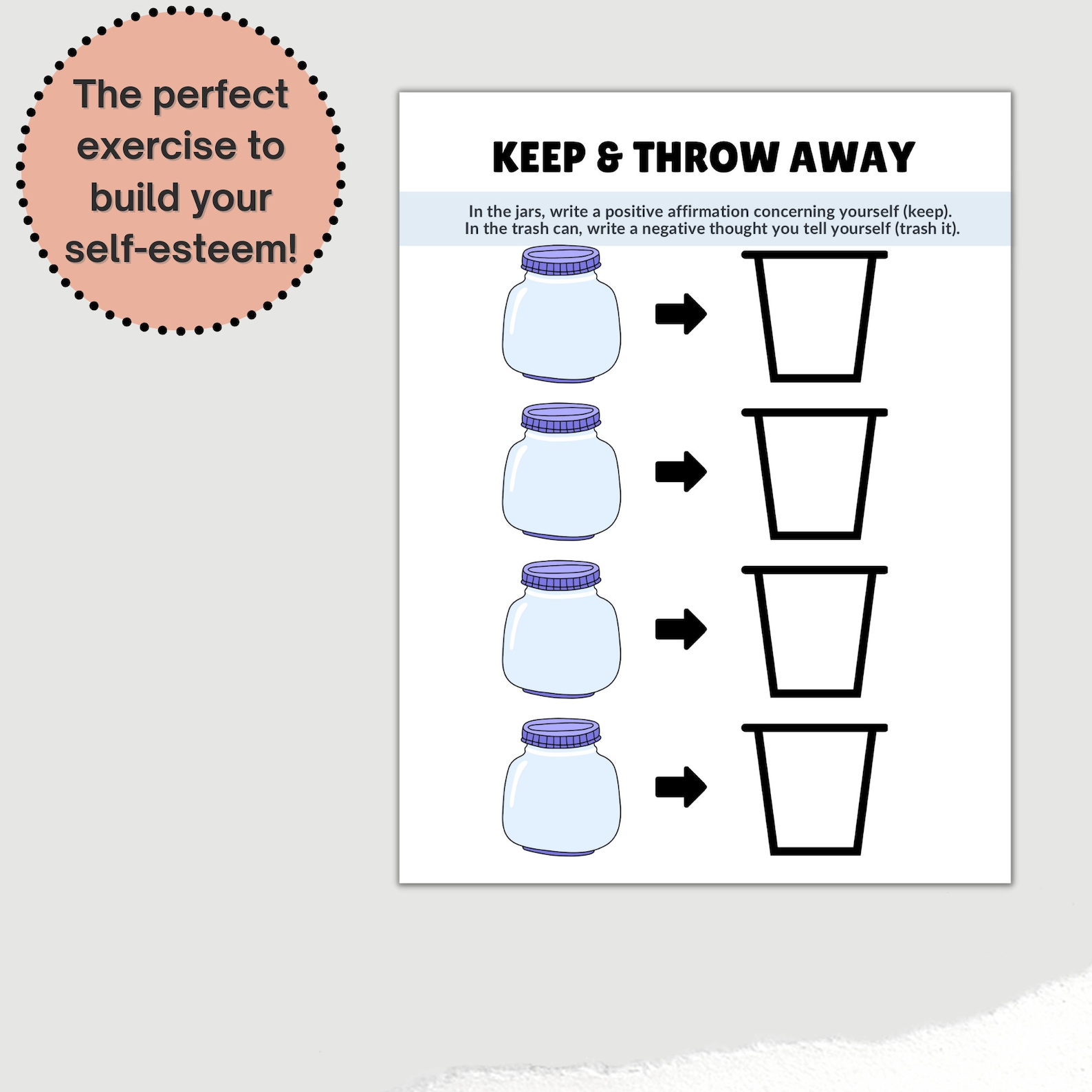 Self Esteem Worksheets, Self Love Planner, Therapy Planner, Self ...