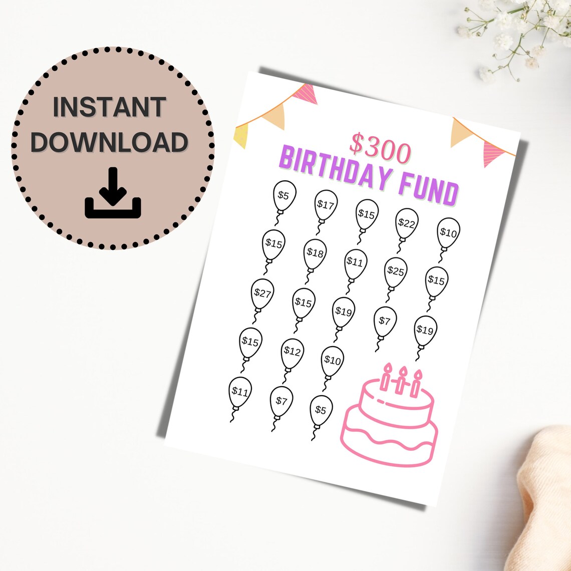 Birthday Savings Birthday Fund Savings Tracker Savings - Etsy
