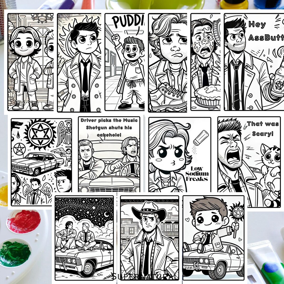 Supernatural Colouring Pages - Cute Kawaii - Digital PDF Instant ...