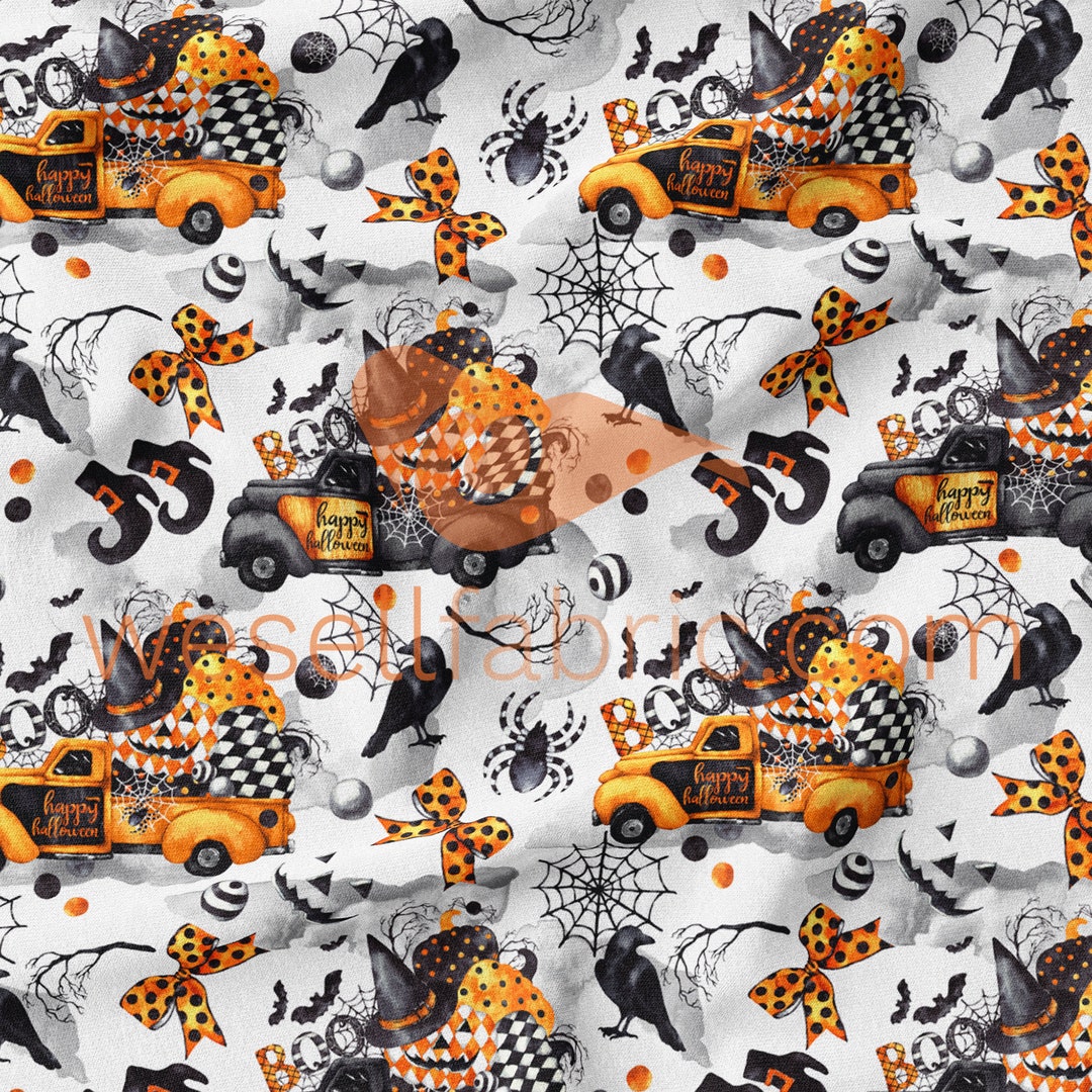 Halloween Fabric Halloween Themed Fabric Halloween Printed - Etsy