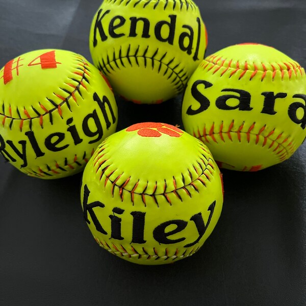 Embroidered Softballs - Etsy