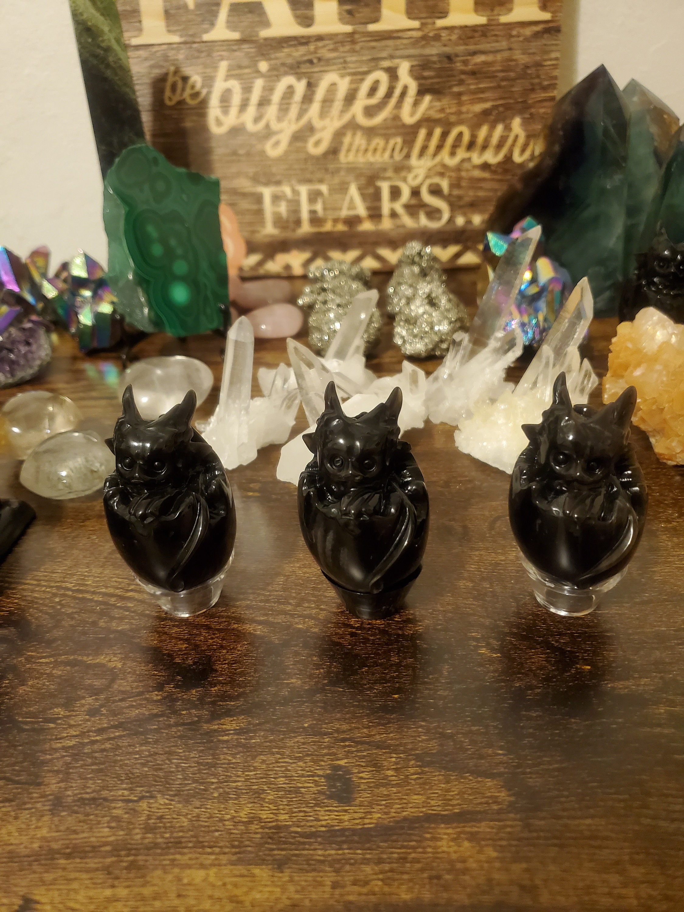 Obsidian Crystal Dragon Hatchling Figurine, Mother of Dragons - Etsy UK