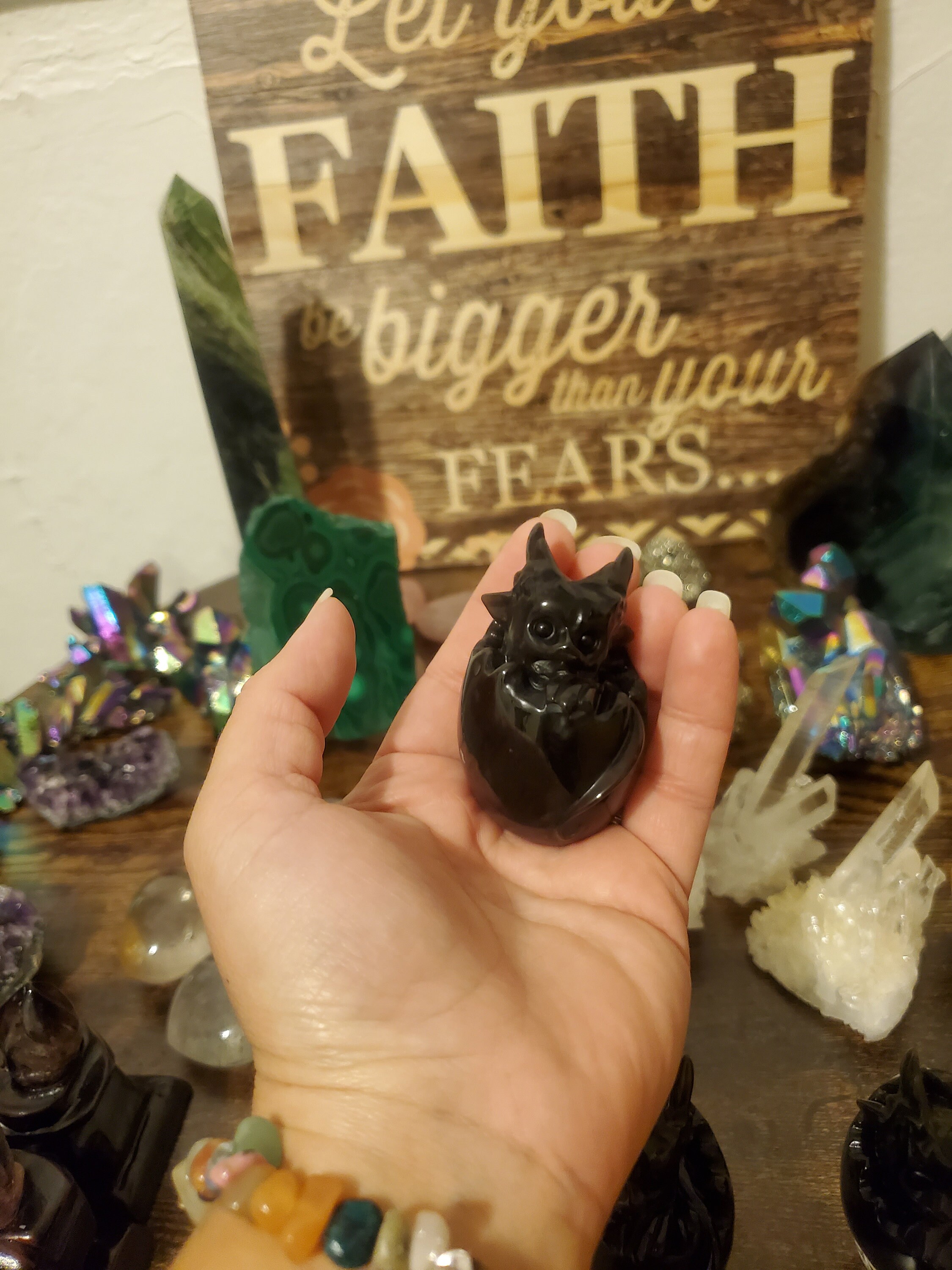 Obsidian Crystal Dragon Hatchling Figurine, Mother of Dragons - Etsy