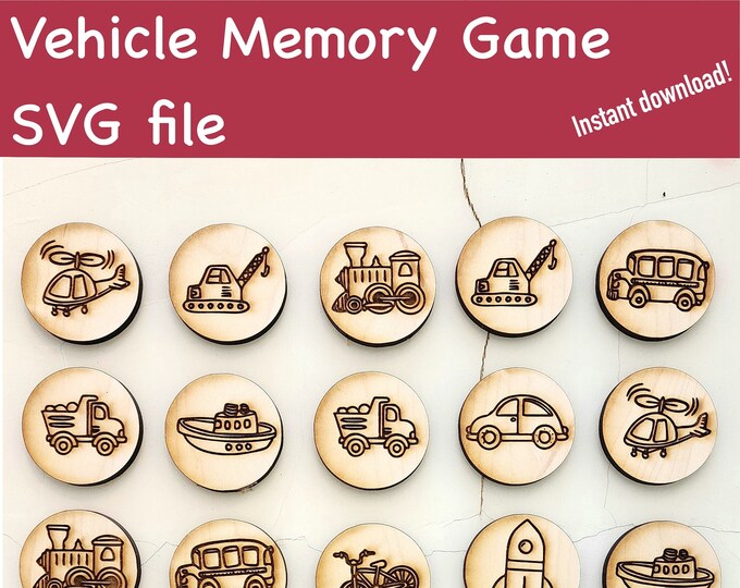 Memory Game SVG File, Digital Memory Game, Childrens Game, Wooden Games ...
