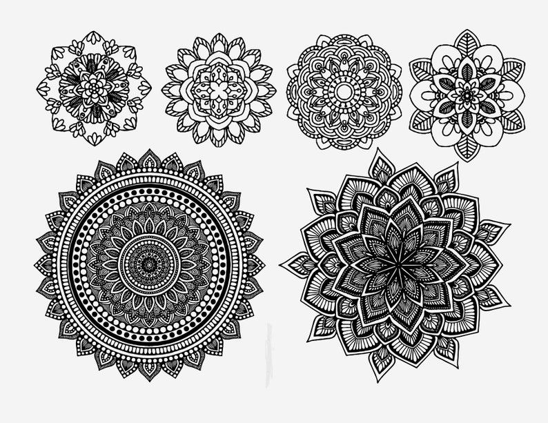 Mandala Clip Art SVG PNG Digital File, Digital Clip Art, Mandala ...