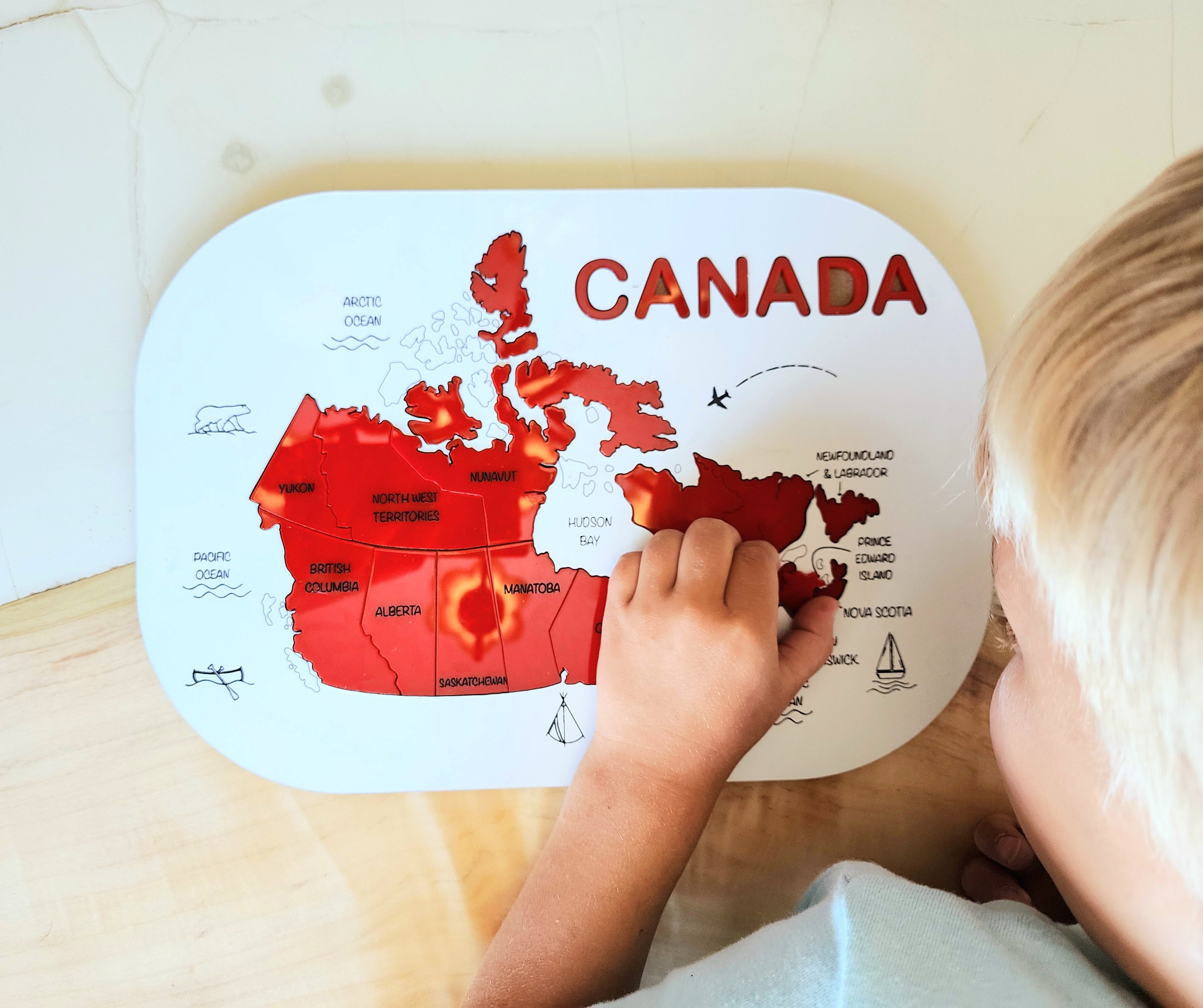 Kids Map Puzzle SVG, Map of Canada Puzzle, Education School Toys ...
