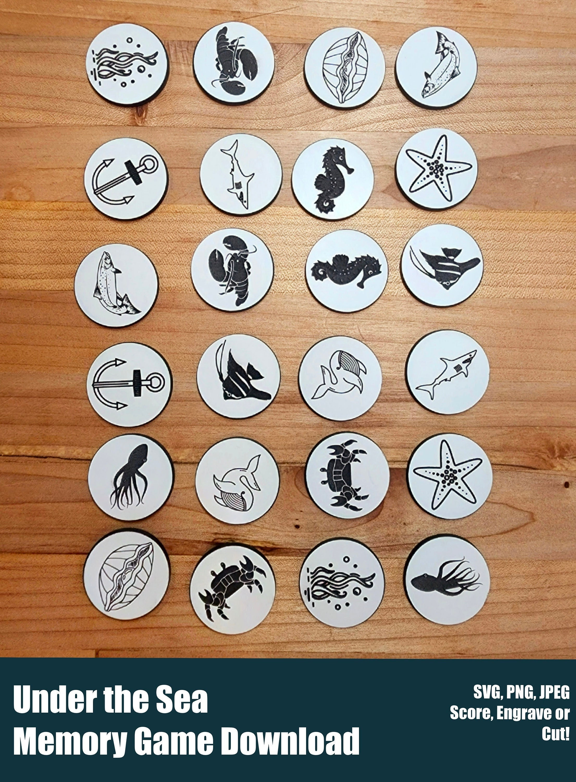 Kids Memory Game, Under the Sea Kids Game, Kids Games, Wooden Games ...