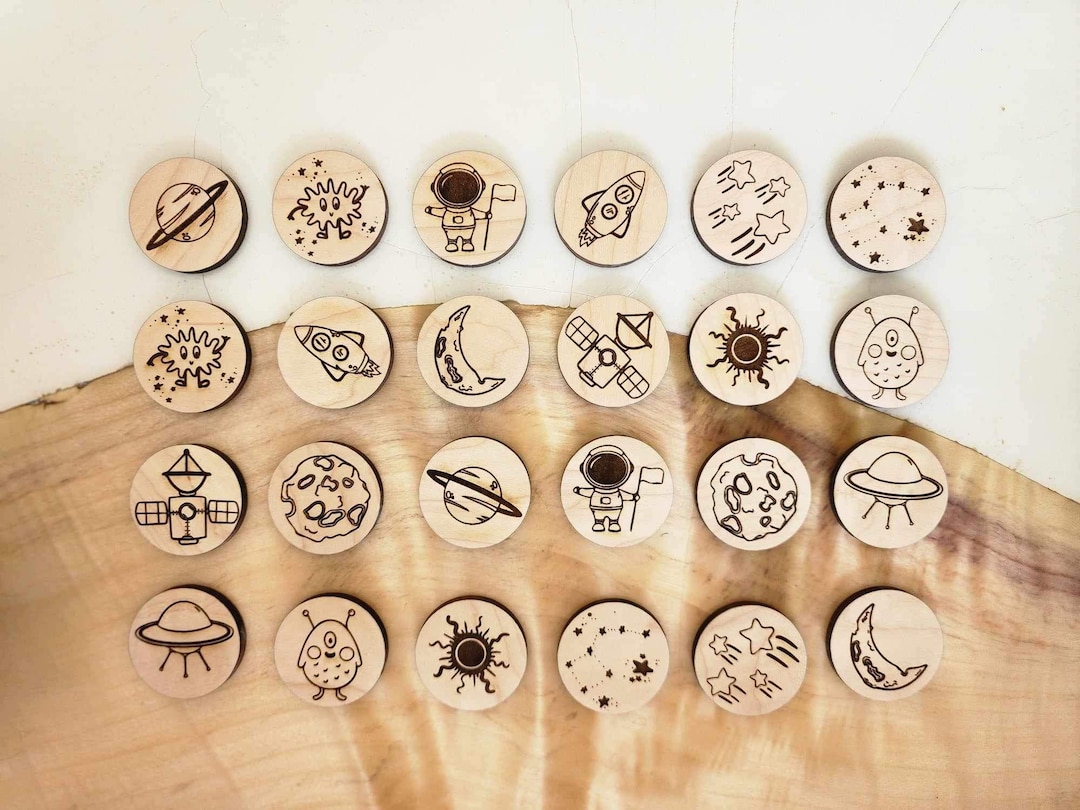 Space Themed Memory Game, Kids Wooden Games, Memory Game Digital File ...