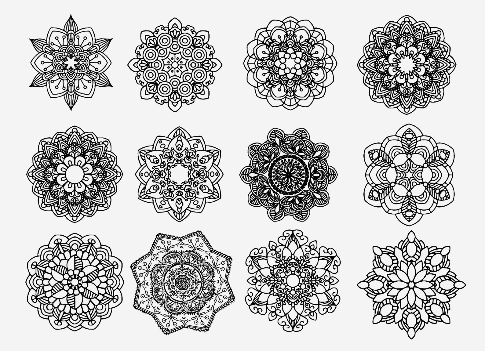 Mandala Clip Art SVG PNG Digital File, Digital Clip Art, Mandala ...