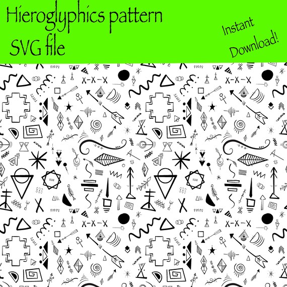 Hieroglyphics Pattern Boho Wallpaper Funky Designs Pattern - Etsy