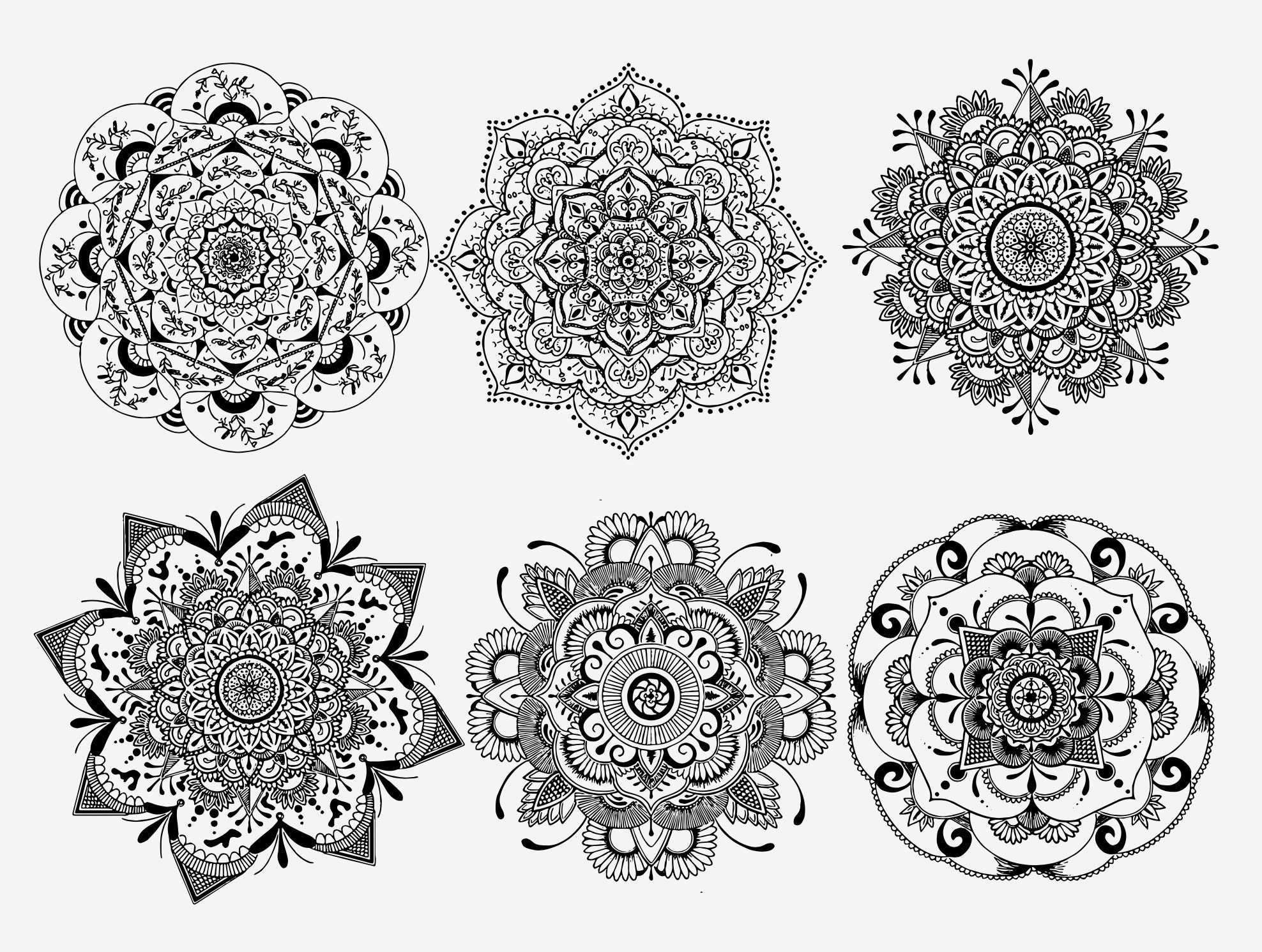 Mandala Clip Art SVG PNG Digital File, Digital Clip Art, Mandala ...