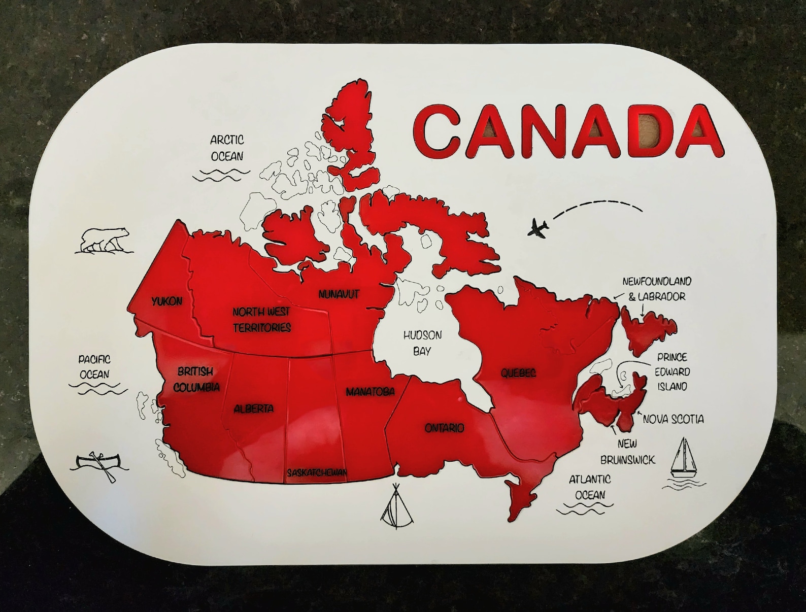 Kids Map Puzzle SVG, Map of Canada Puzzle, Education School Toys ...