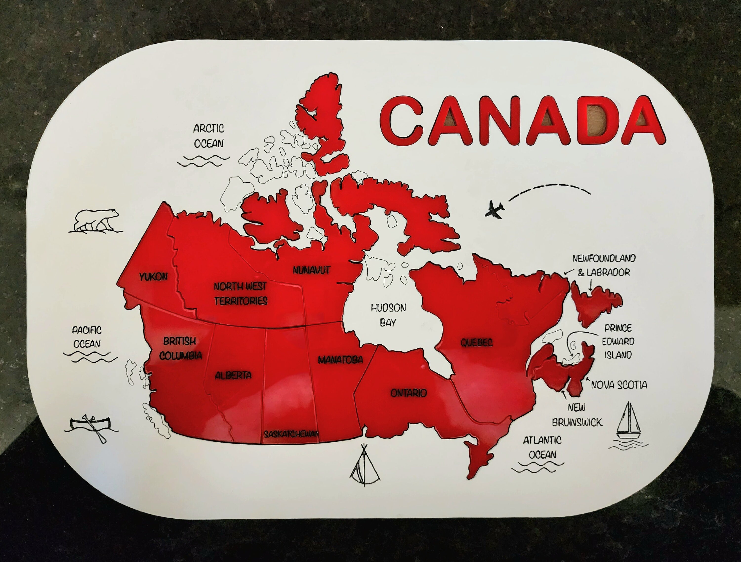 Kids Map Puzzle SVG, Map of Canada Puzzle, Education School Toys ...