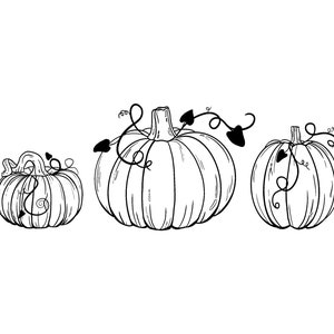 Pumpkin Clip Art SVG Halloween File, Pumpkin Drawings Vector File, Fall ...