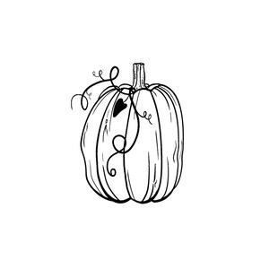 Pumpkin Clip Art SVG Halloween File, Pumpkin Drawings Vector File, Fall ...