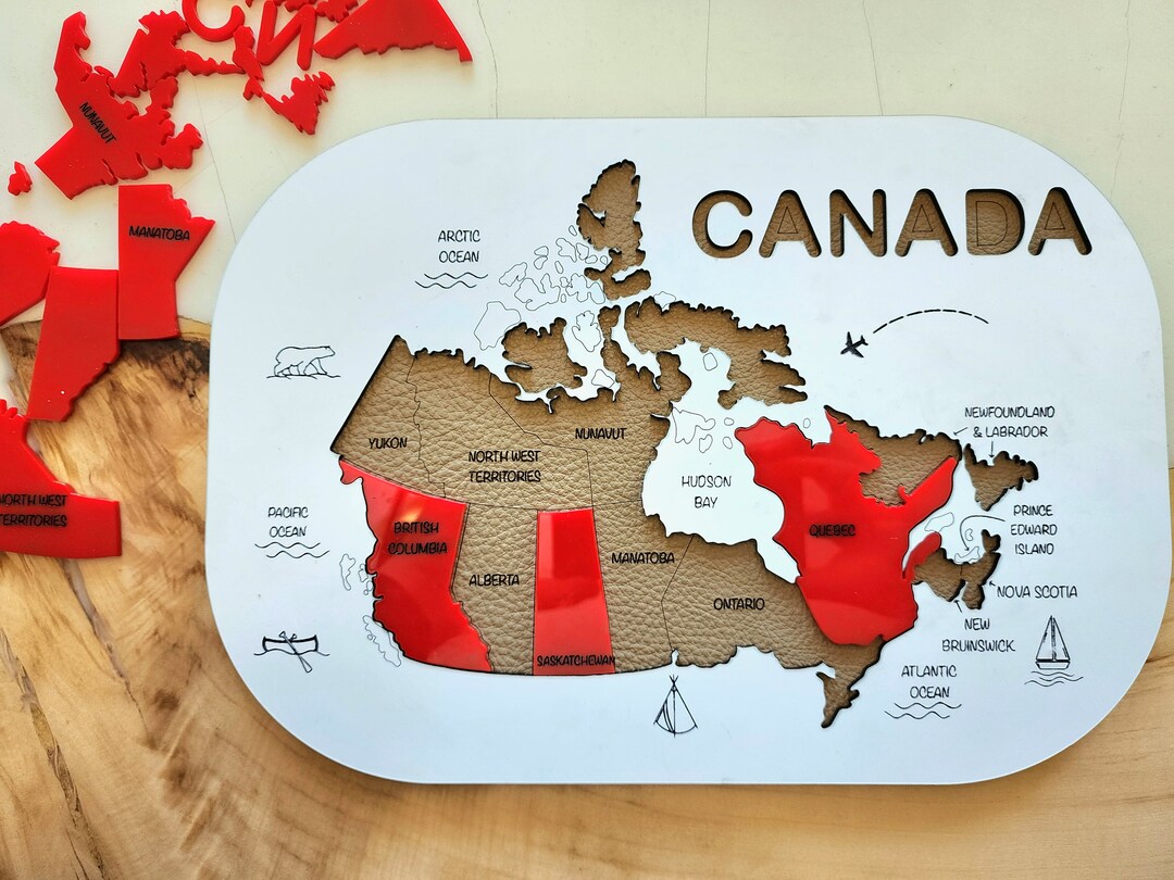 Kids Map Puzzle SVG, Map of Canada Puzzle, Education School Toys ...