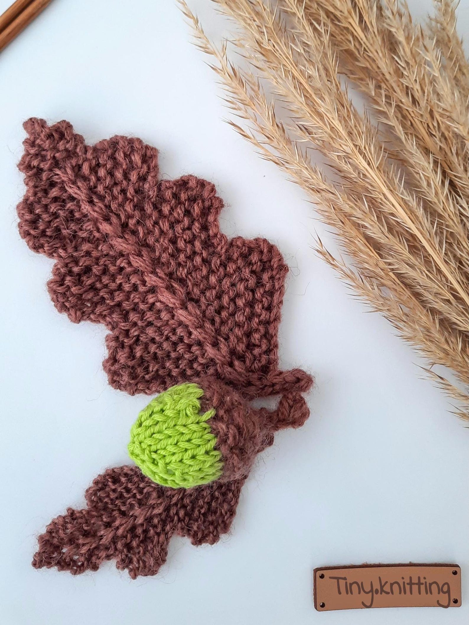 Leaves and Acorn Knitting Pattern, Home Decor (PDF Pattern) - Etsy