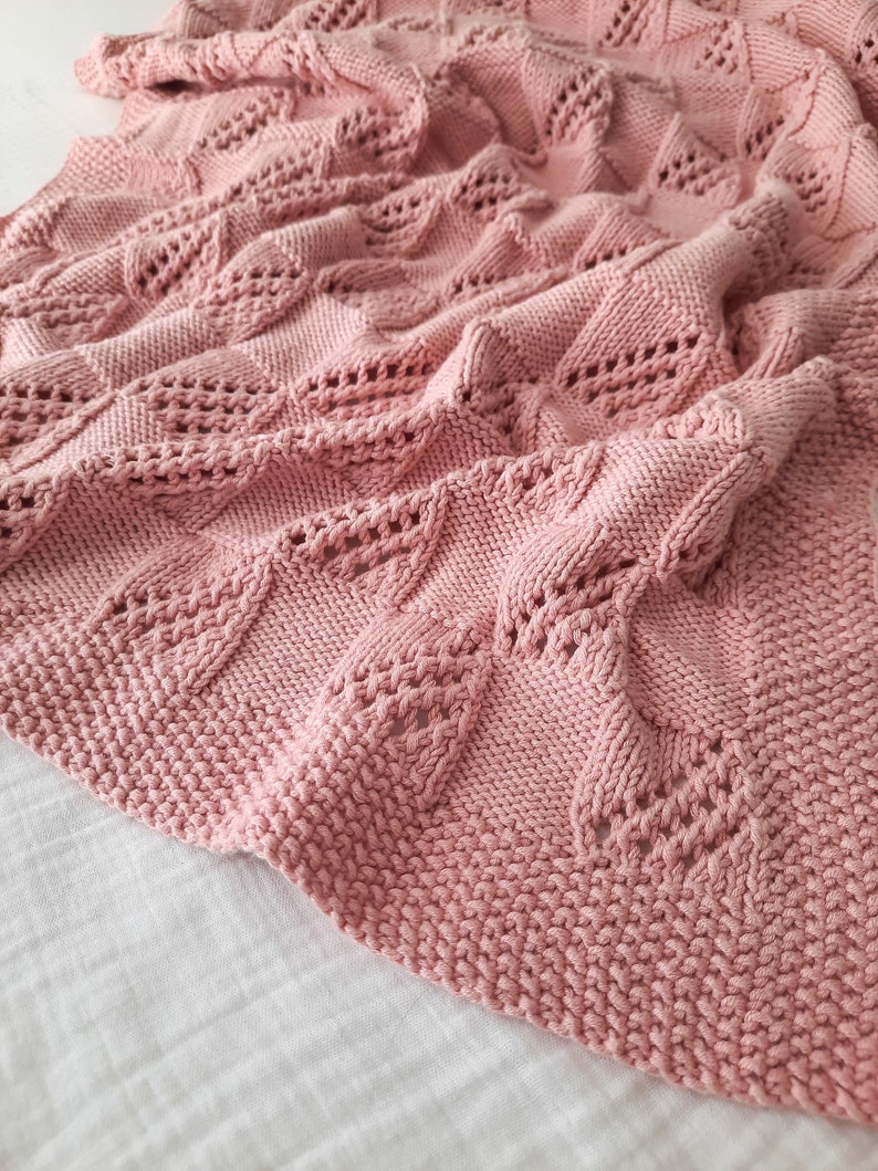 Patrón de tejido para manta de bebé, manta reversible fácil (descarga ...