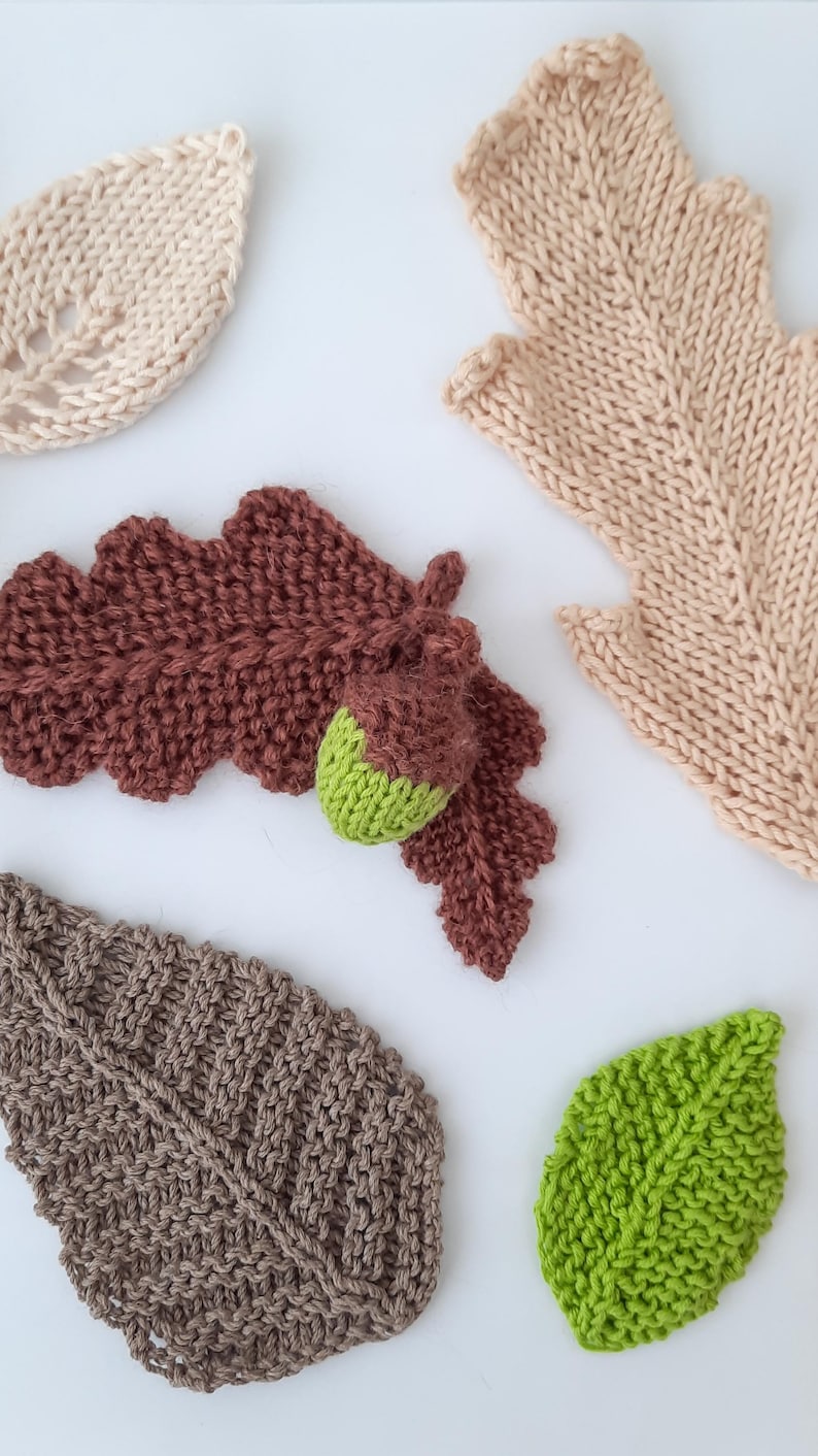 Leaves and Acorn Knitting Pattern, Home Decor (PDF Pattern) - Etsy