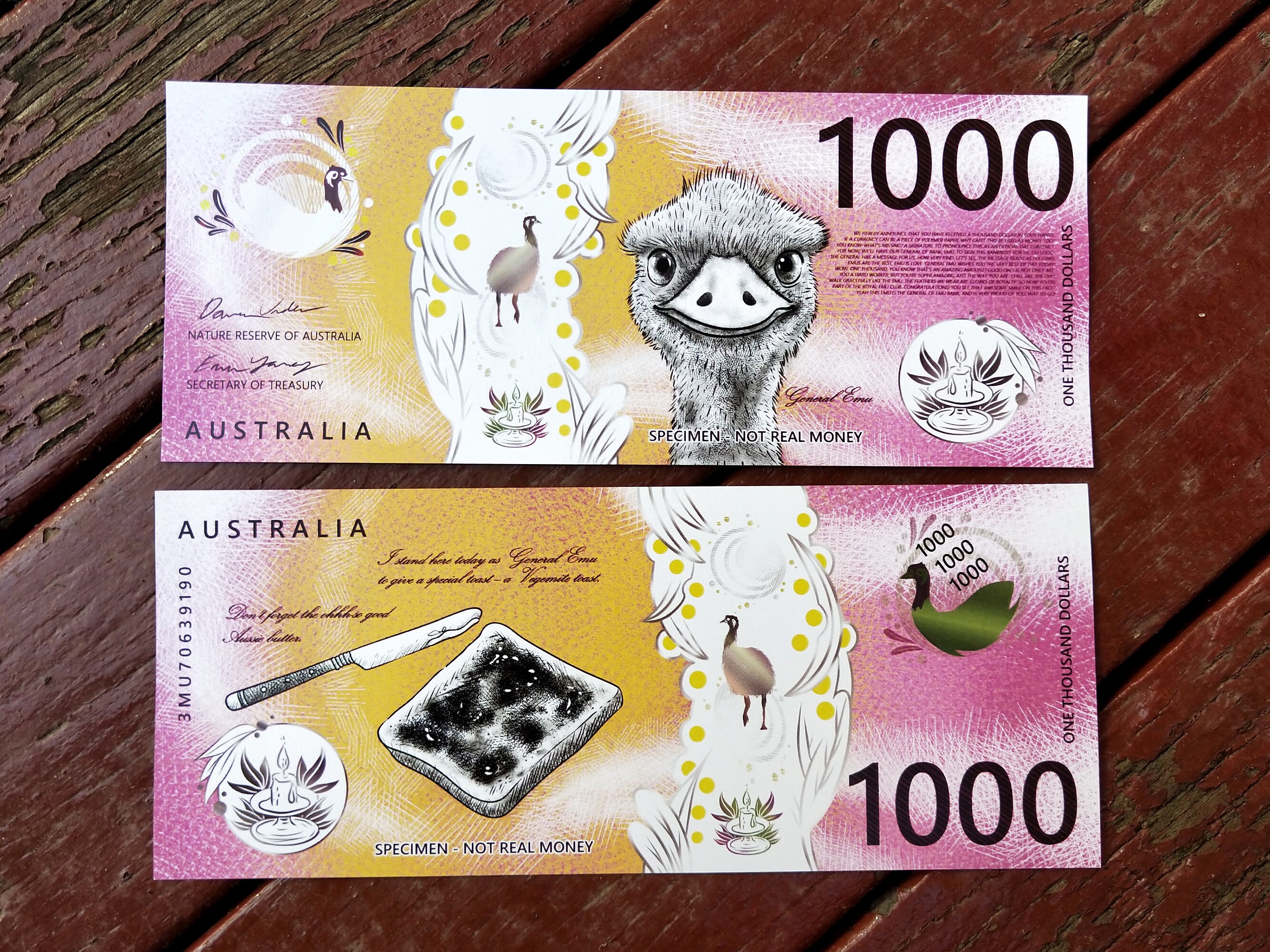 1k Eco-friendly Australian Prop Money Emu / Recycled Paper / - Etsy ...